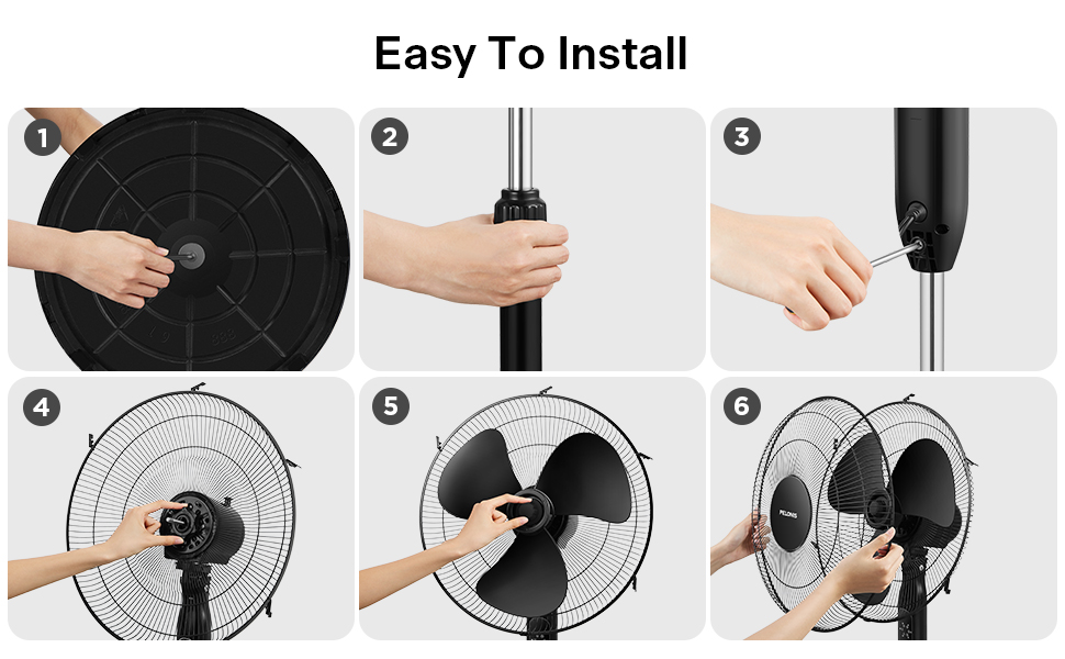 Pelonis 16" Oscillating Pedestal Fan PFS40A4BBB - Pelonis