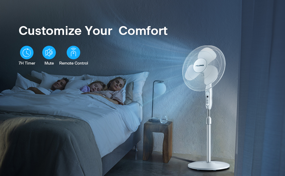 Pelonis 16" Oscillating Pedestal Fan PFS40A4BWW - Pelonis