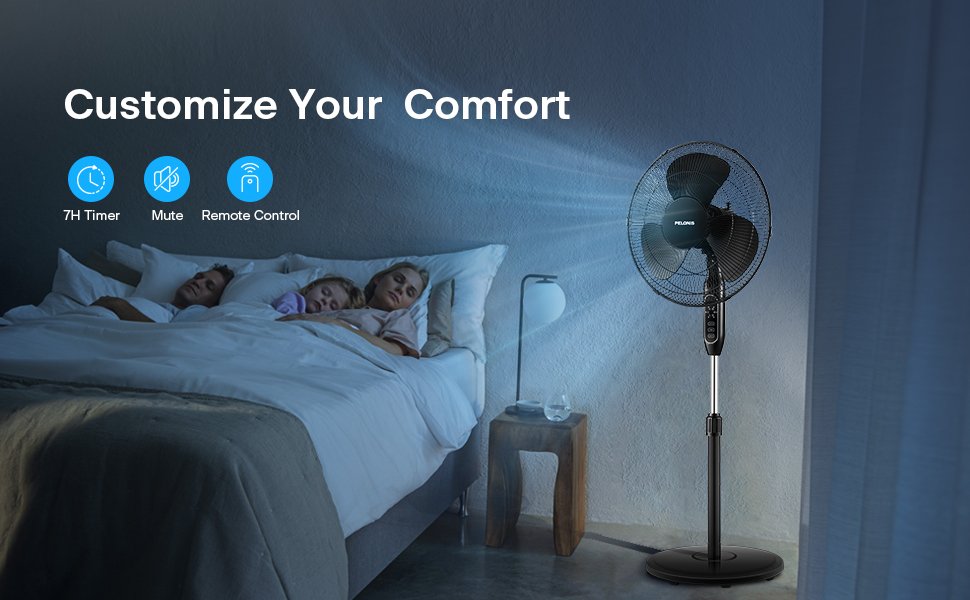 Pelonis 16" Oscillating Pedestal Fan PFS40A4BBB - Pelonis