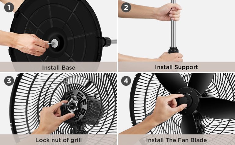 Pelonis 18 inch 5-Blade Pedestal Fan PFS45A5BBB - Pelonis