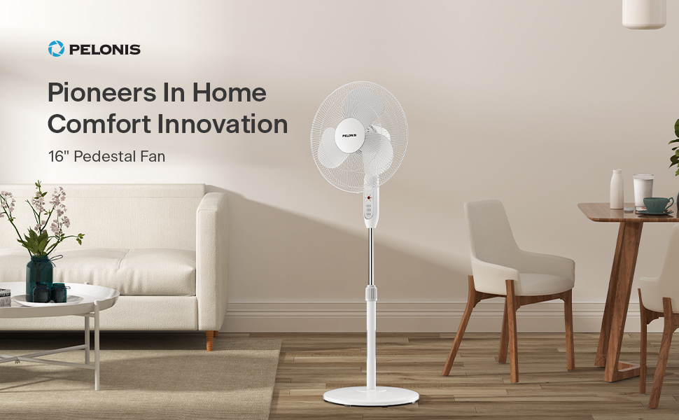 Pelonis 16" Oscillating Pedestal Fan PFS40A4BWW - Pelonis