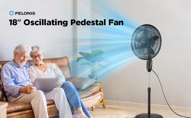 Pelonis 18 inch 5-Blade Pedestal Fan PFS45A5BBB - Pelonis